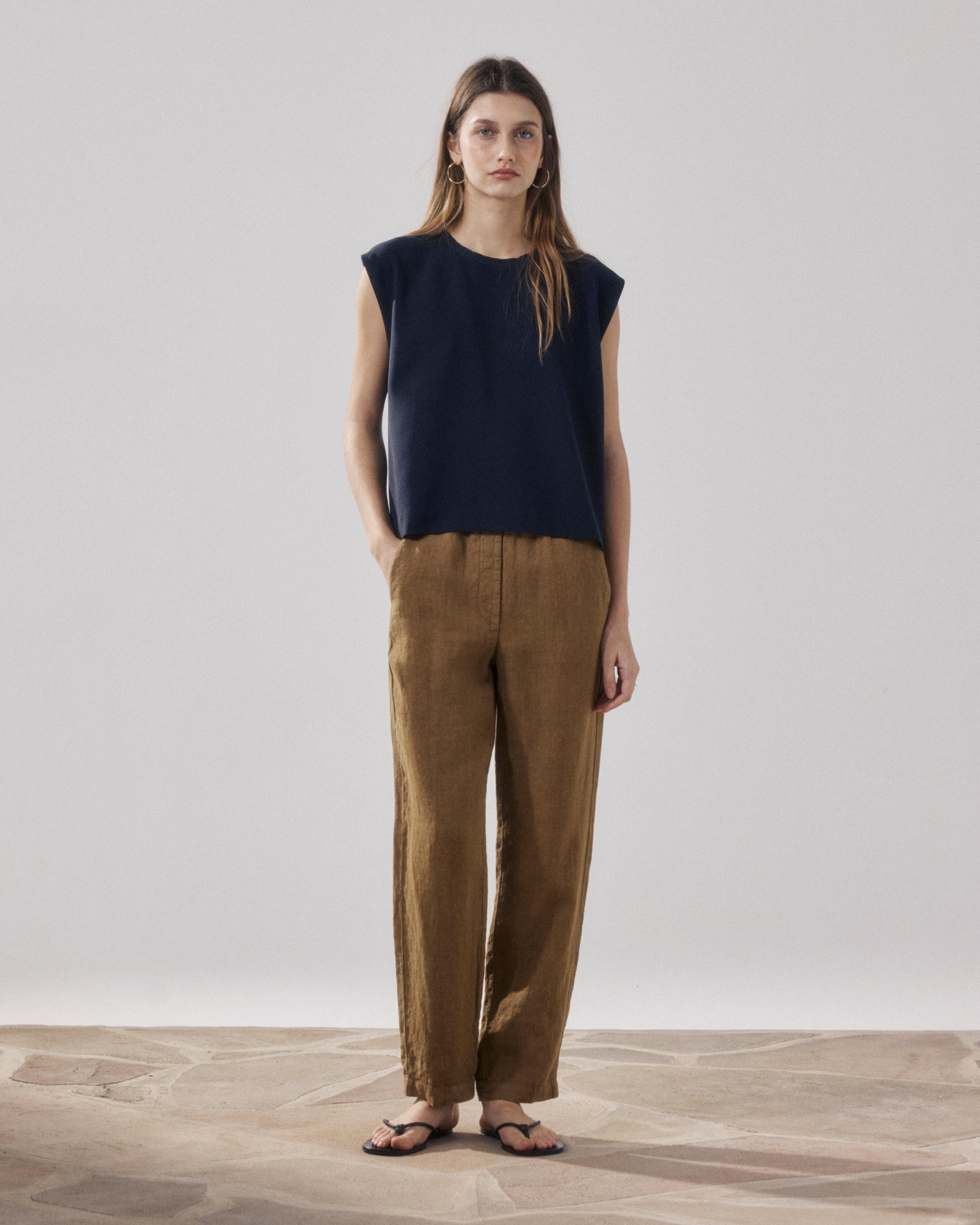 Pirol Women's Bronze Linen Pants BFPM606-28 - Women's Pants - Hartford